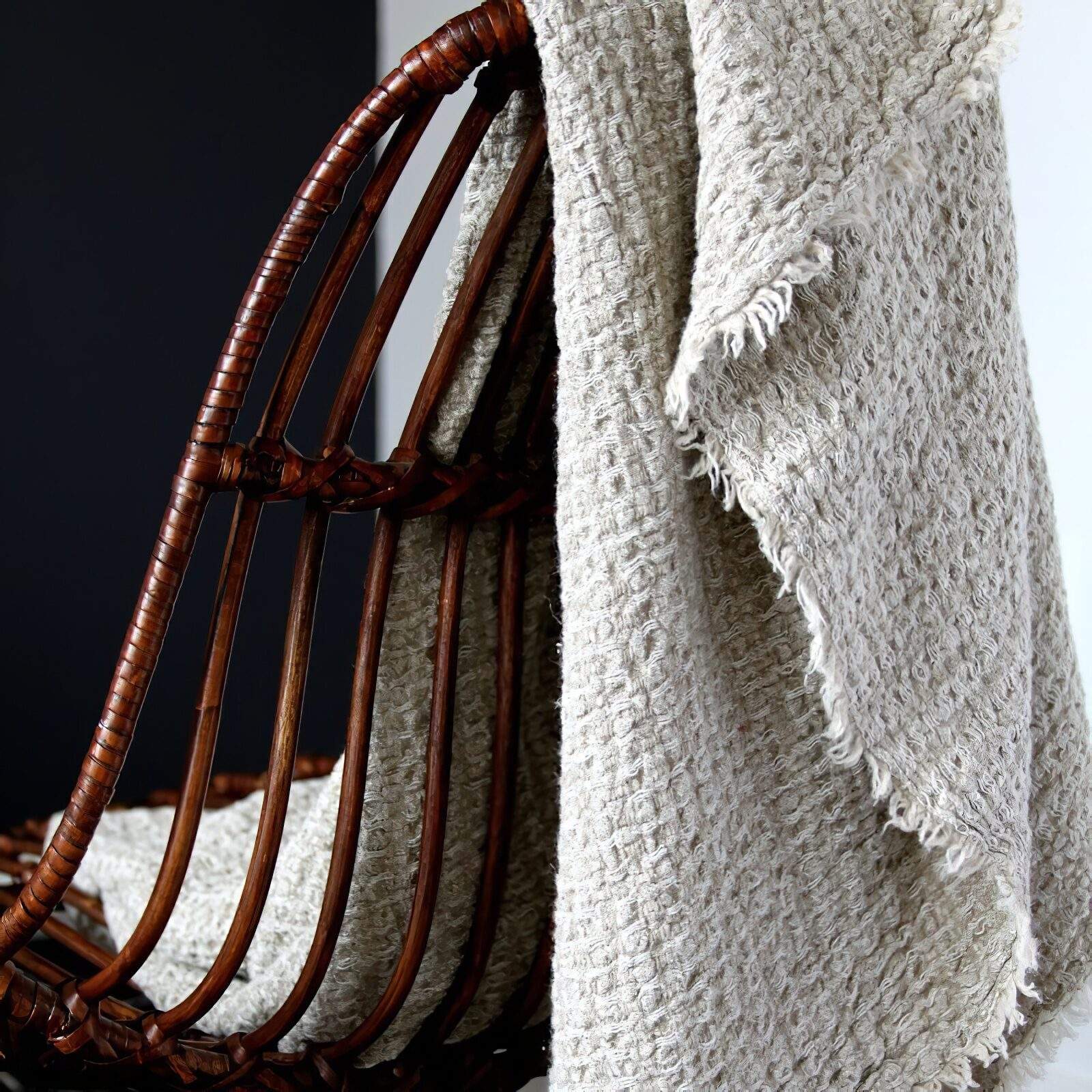 LinenCasa Textured Linen Throw Blanket with fringe | Blankets, Quilts ...