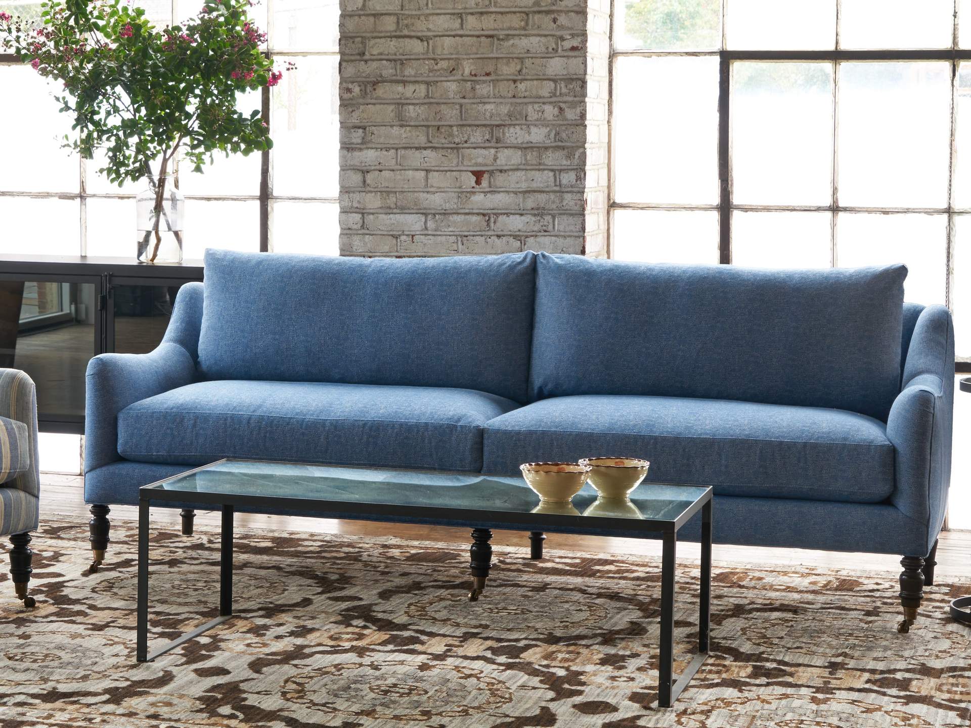 denim blue sofa