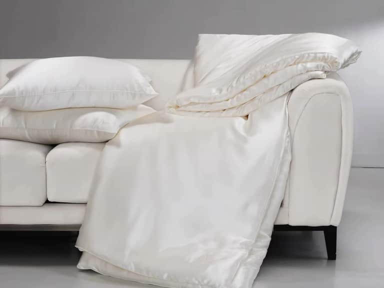 white silk sheets double