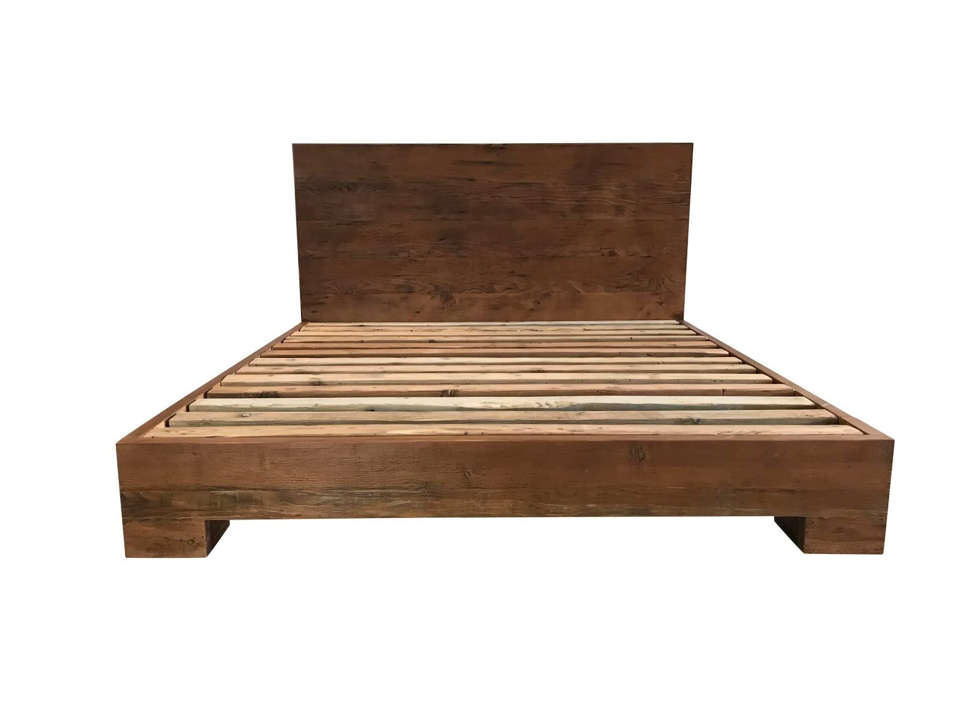 Weathered wood bed frame store