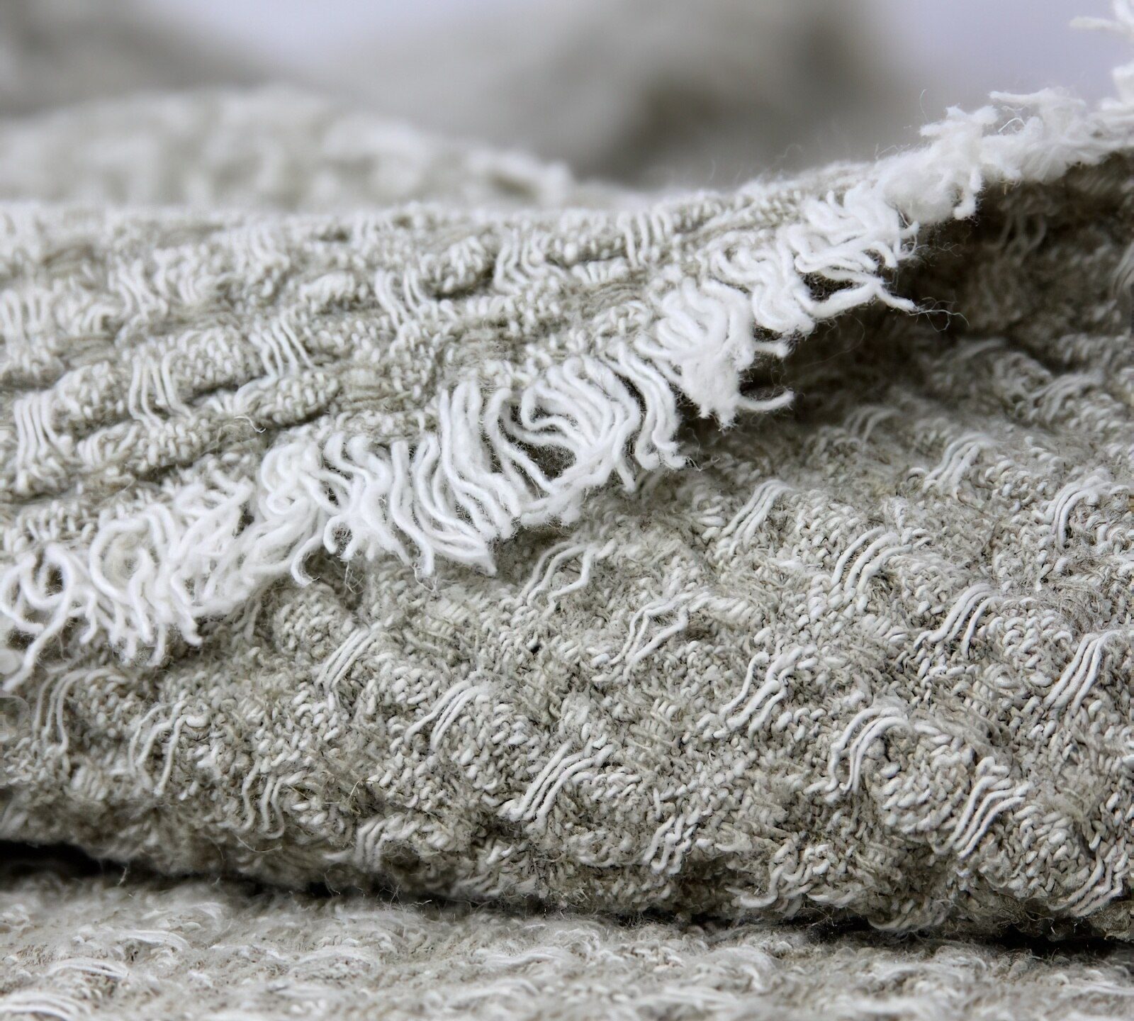 LinenCasa Textured Linen Throw Blanket with fringe | Blankets and Quilts